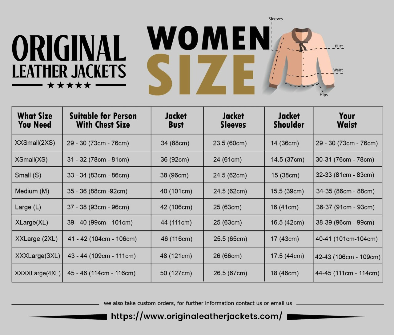 Size Guide - originaleatherjackets